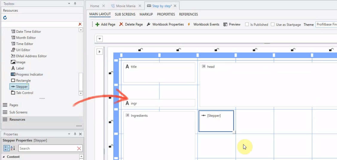 How To Create Stepper | Profitbase Docs